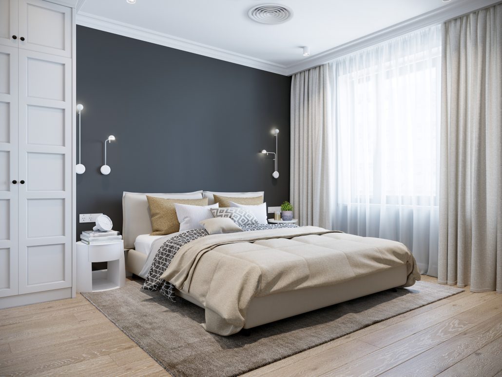 bedroom grey wall ducted diffuser - FPS Systems